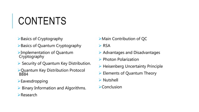 Quantum Cryptography | PPTX | Physics | Science