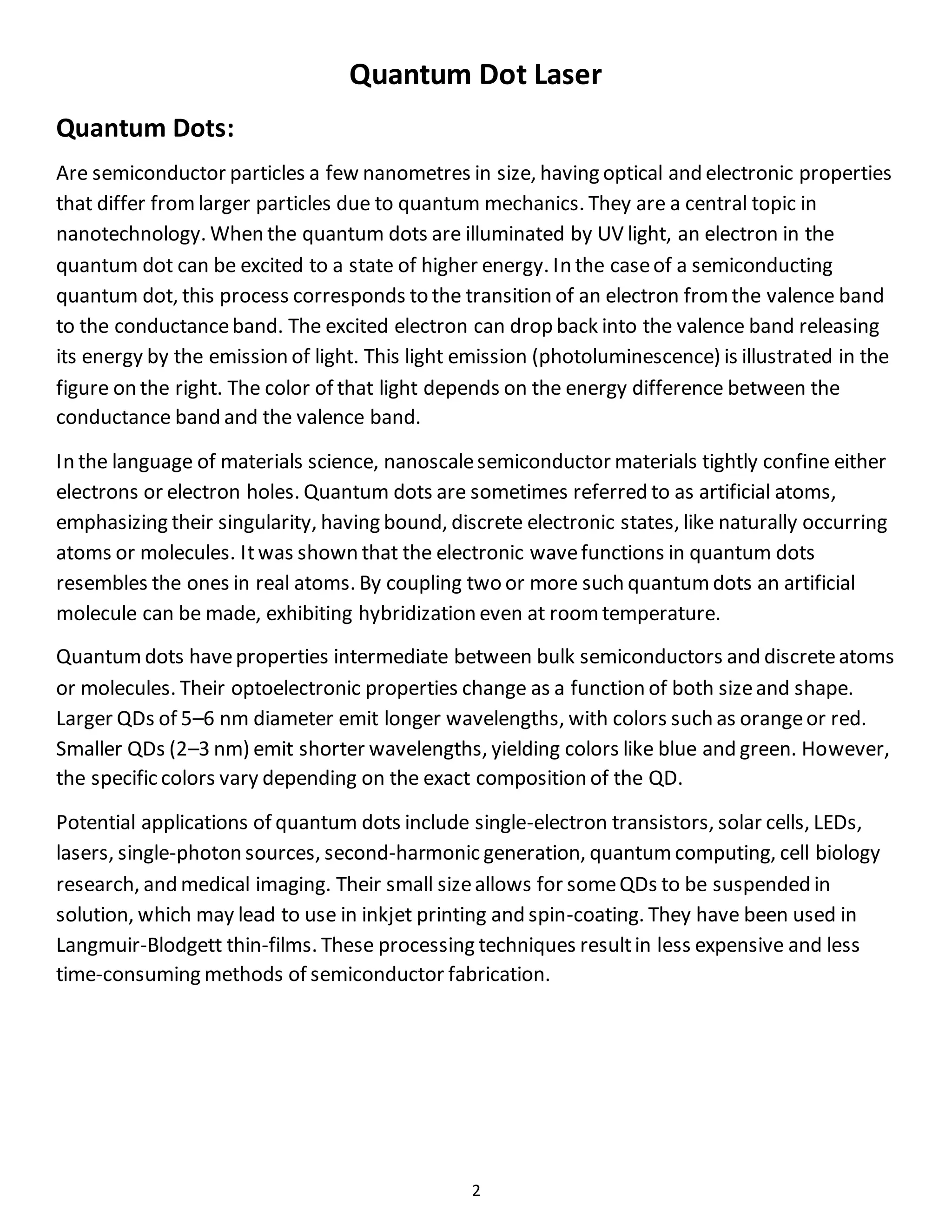 Quantum dot laser | DOCX