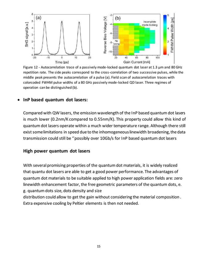 Quantum dot laser | DOCX | Chemistry | Science