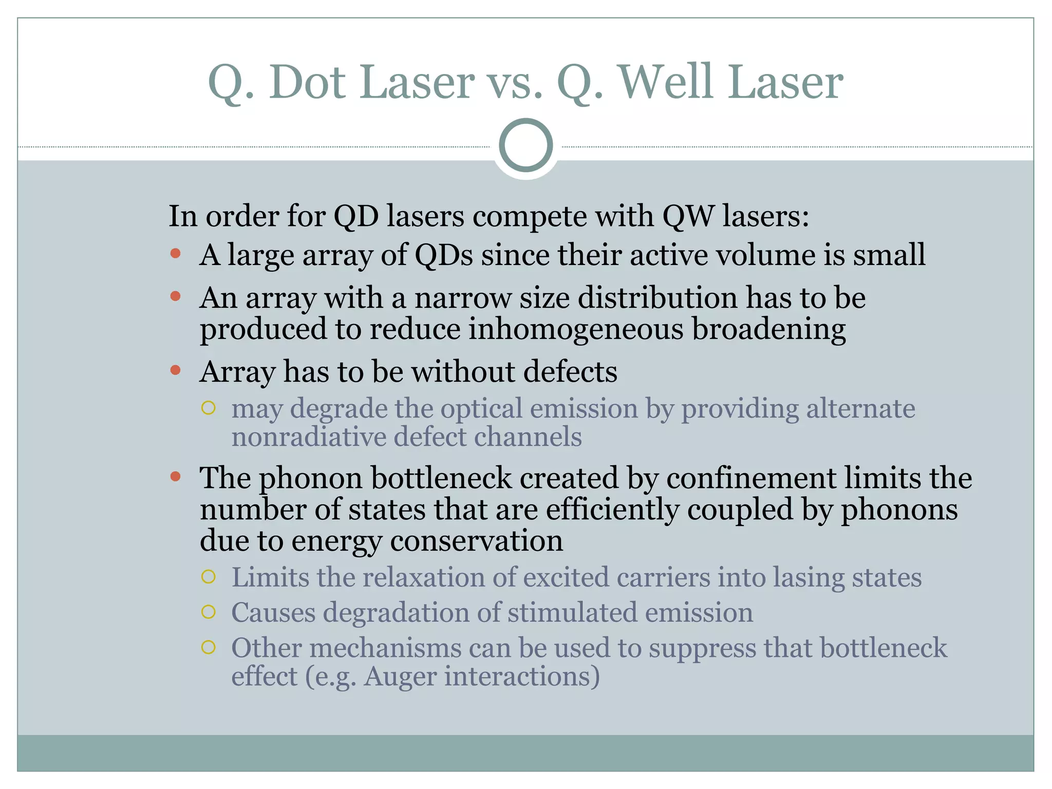 Quantum dot lasers | PPT