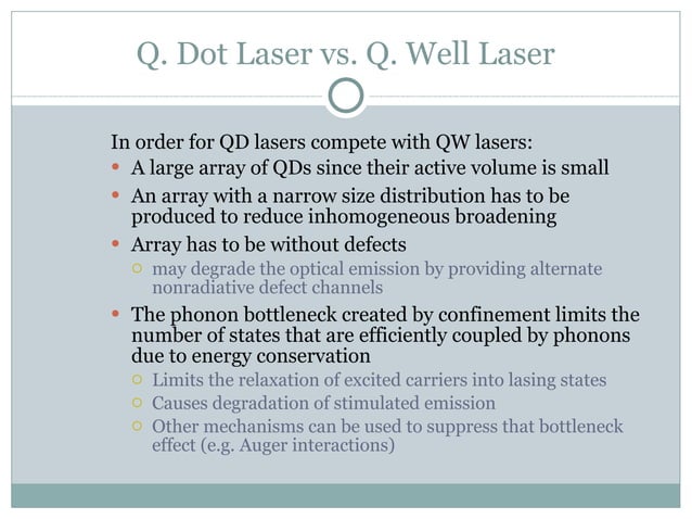 Quantum dot lasers | PPT
