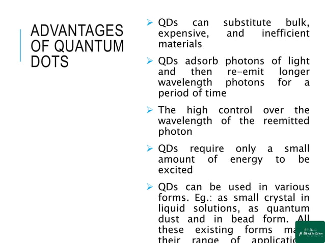 Quantum dots and its Applications | PPTX | Physics | Science