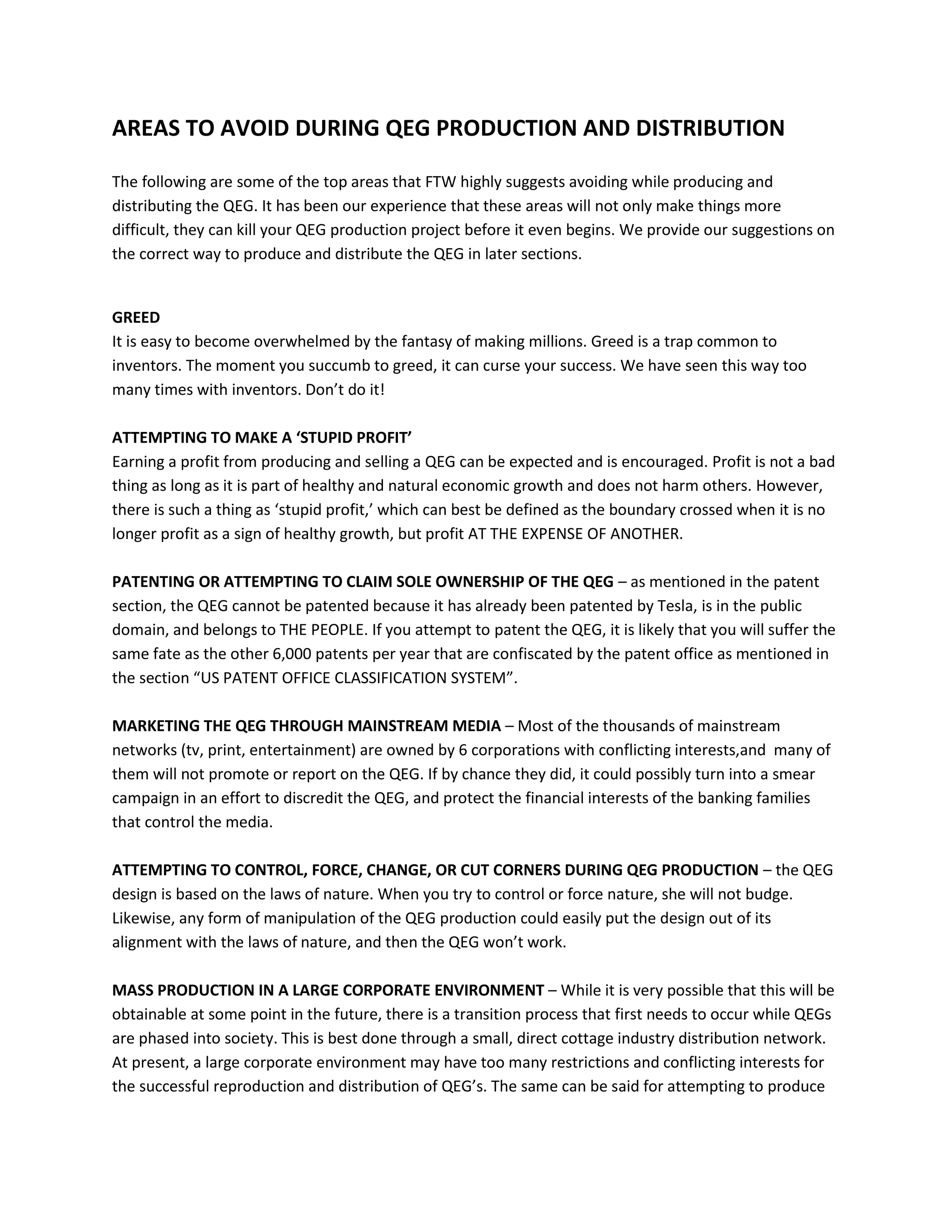 Quantum energy generator (qeg) new paradigm distribution guidelines | PDF