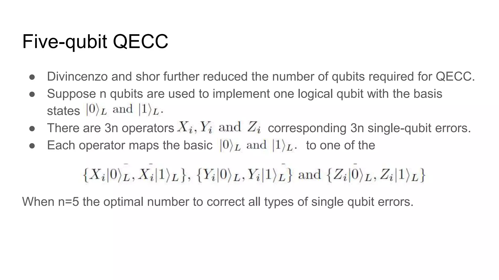 Quantum error correcting codes | PPTX Quantum error correcting codes | PPTX