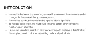 Quantum error correcting codes | PPT