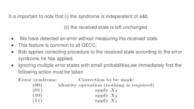 Quantum error correcting codes