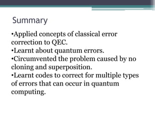 Quantum error correction | PPTX