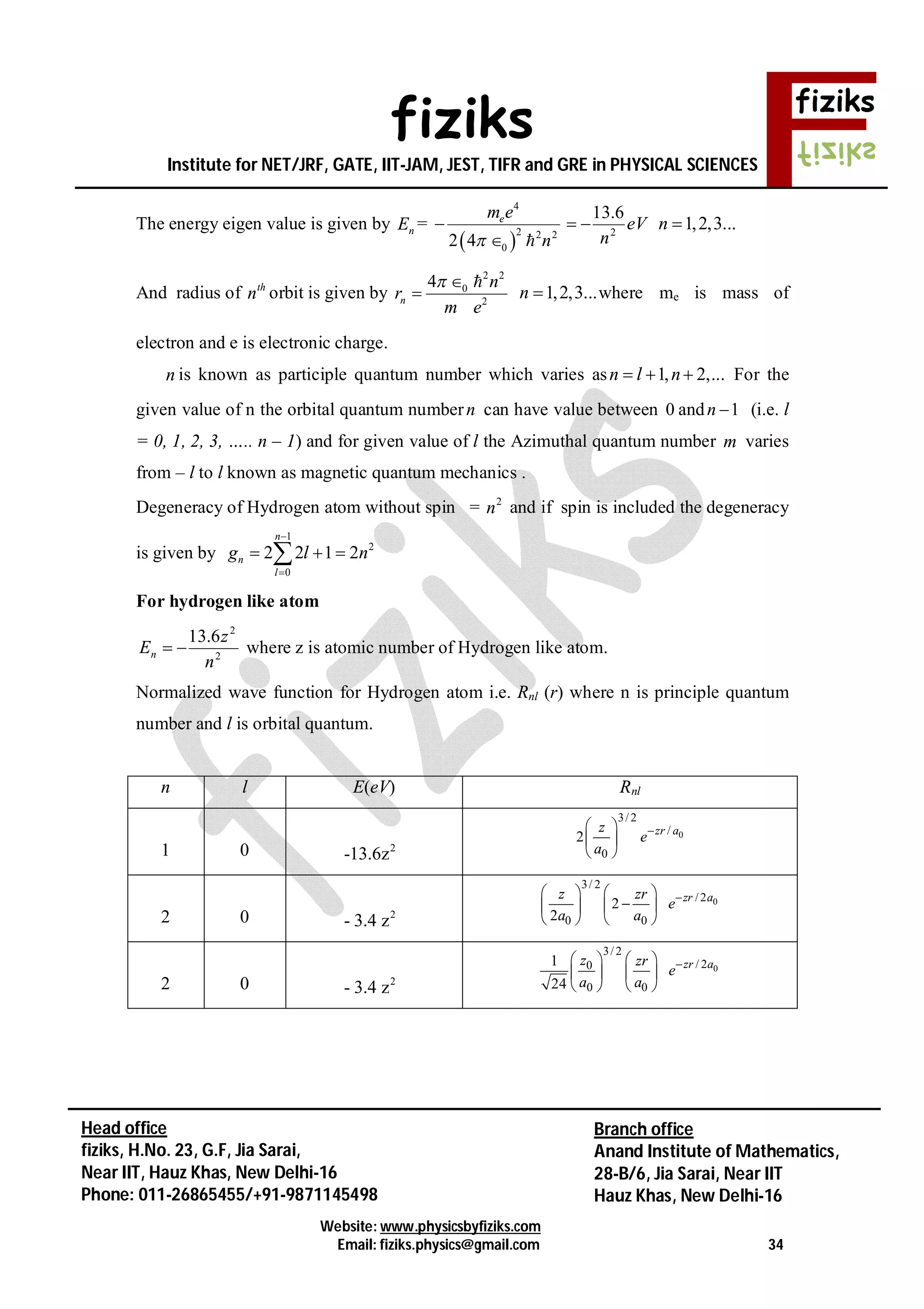 Quantum formula sheet | PDF