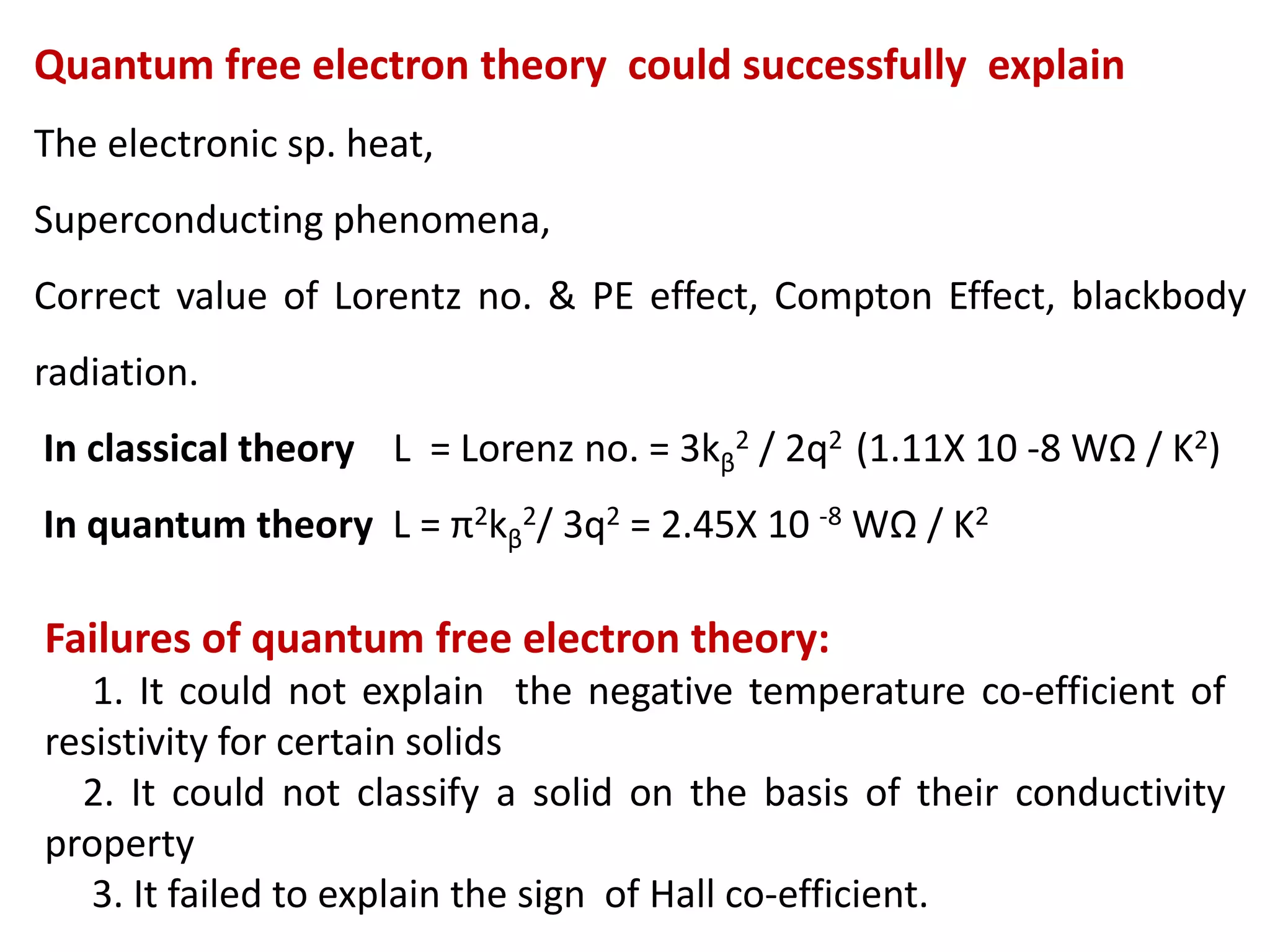 Quantum free electron theory | PDF