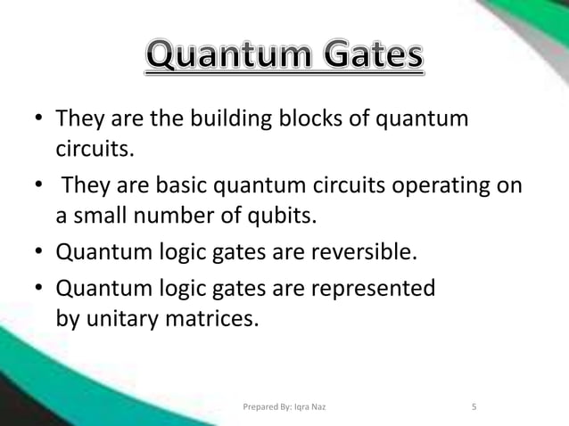 Quantum gates | PPTX