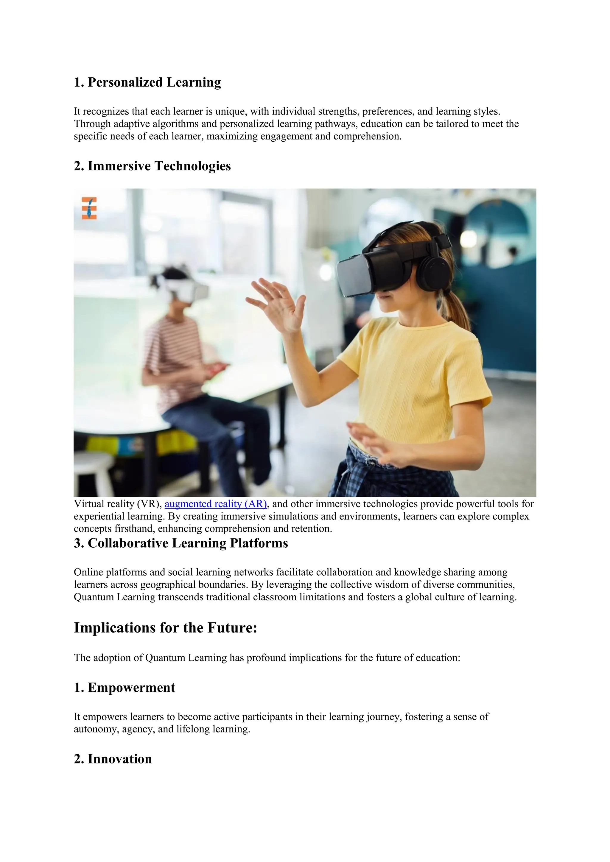 Quantum Learning: Revolutionizing Education for the Future | PDF