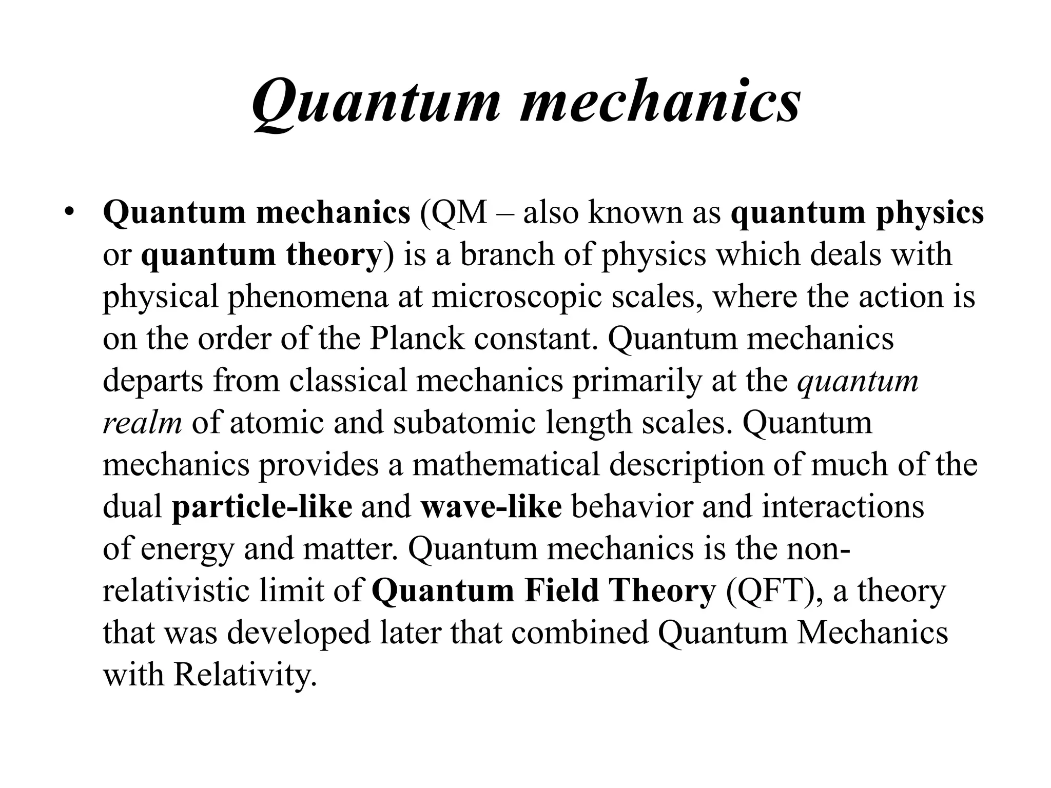 Quantum mechanics | PPTX