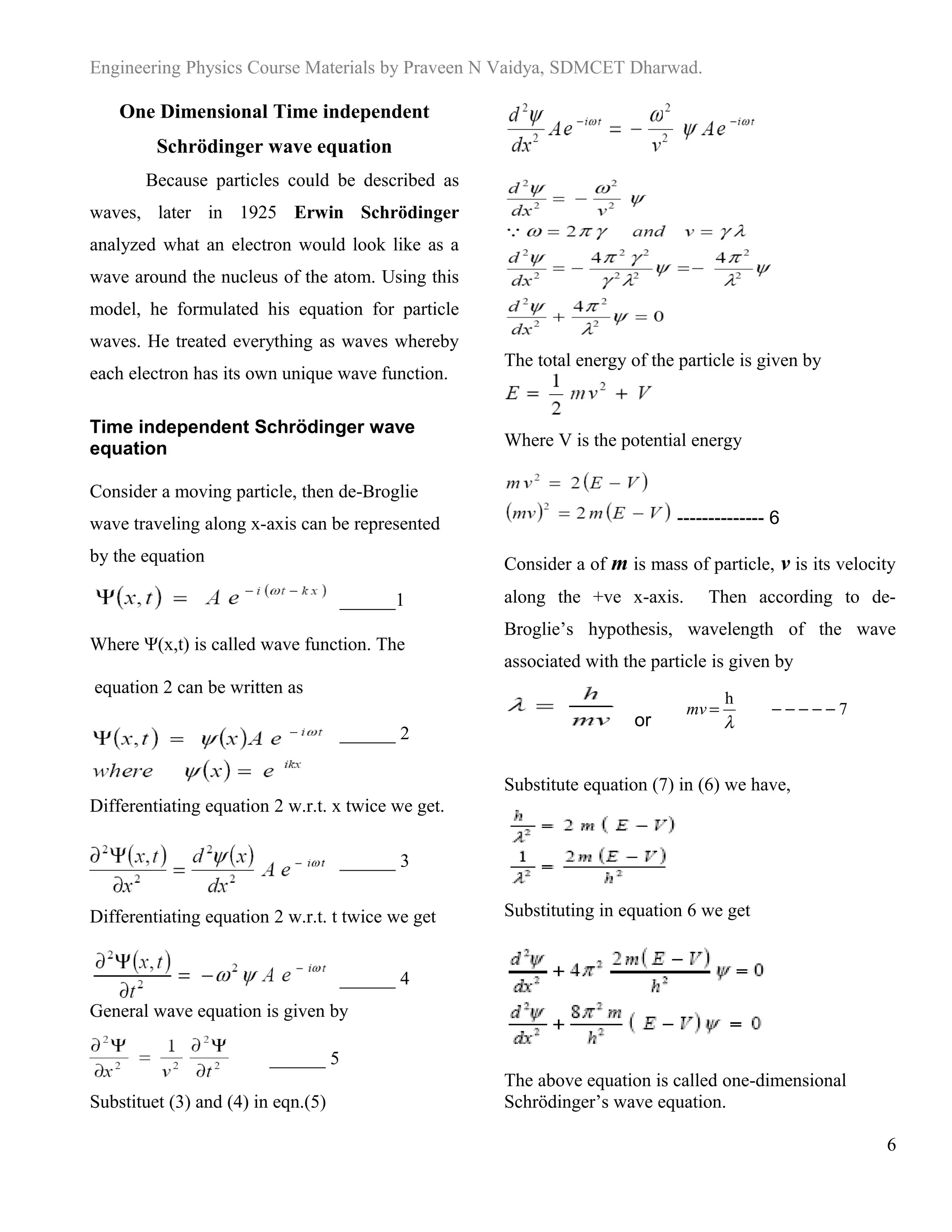 Quantum mechanics for Engineering Students | DOC