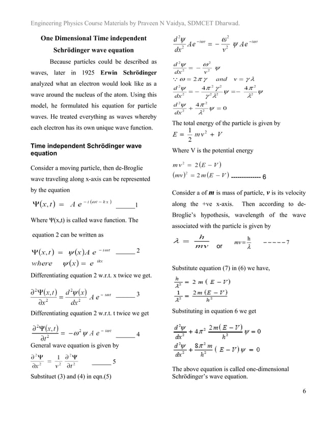 Quantum mechanics for Engineering Students | DOC | Physics | Science