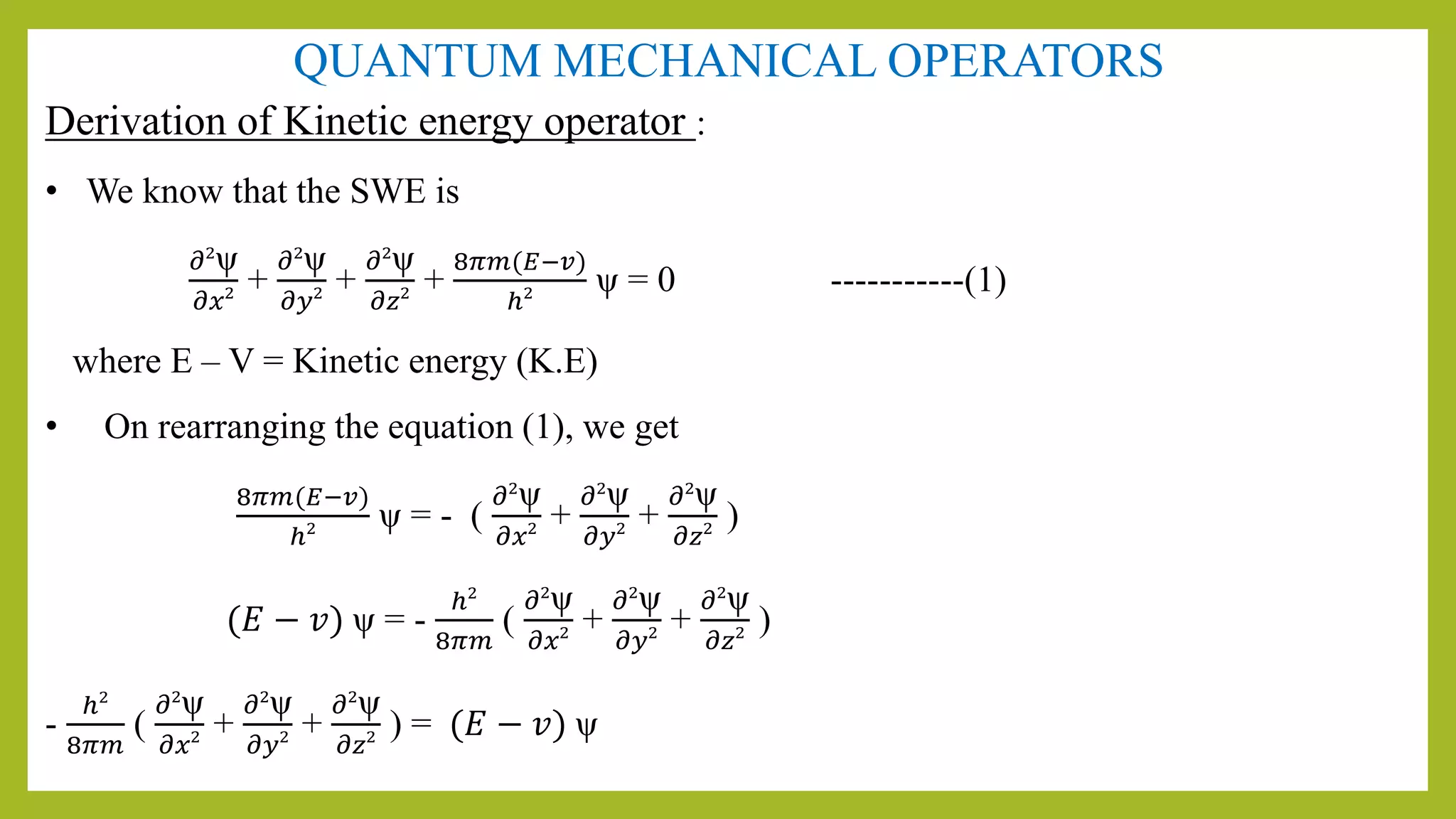 Quantum mechanics I | PPTX