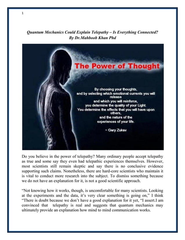 Quantum Mechanics Could Explain Telepathy – Is Everything Connected by ...