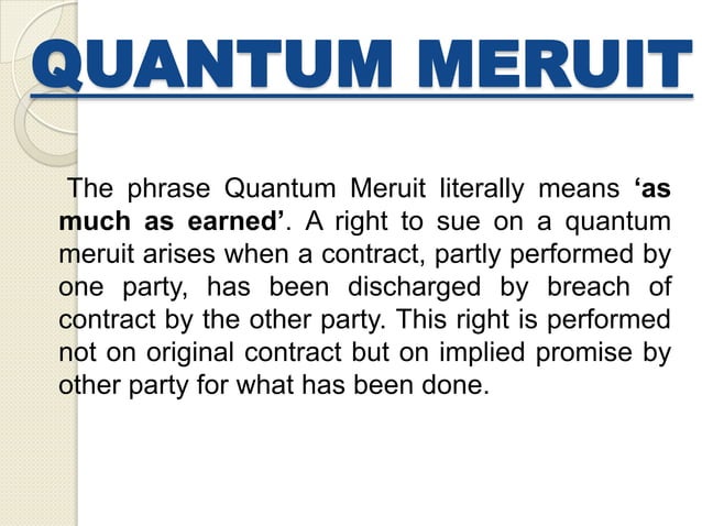 Quantum meruit by Neeraj Bhandari ( Surkhet.Nepal ) | PPTX | Personal ...