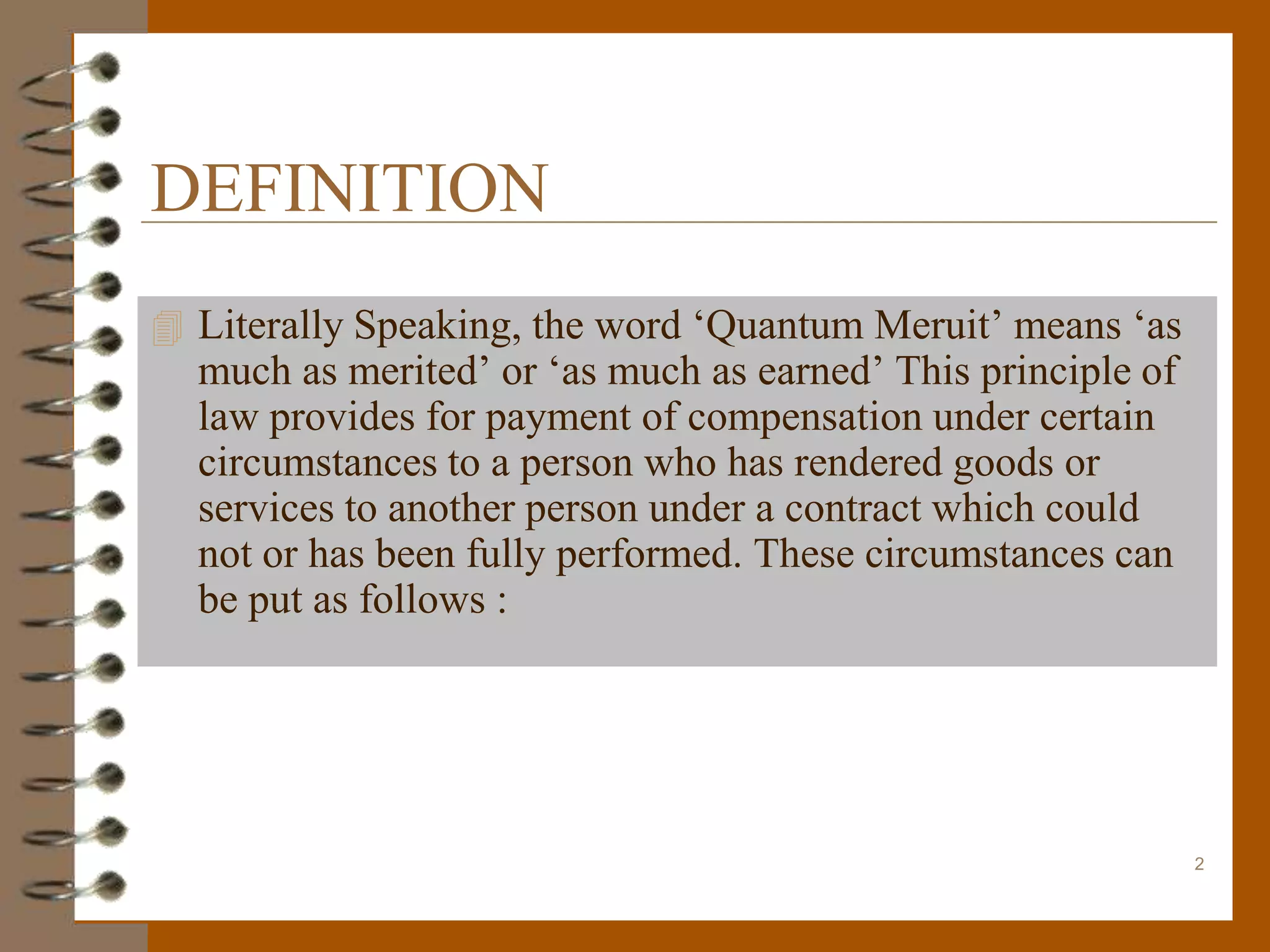 Quantum meruit for BBA students | PPTX