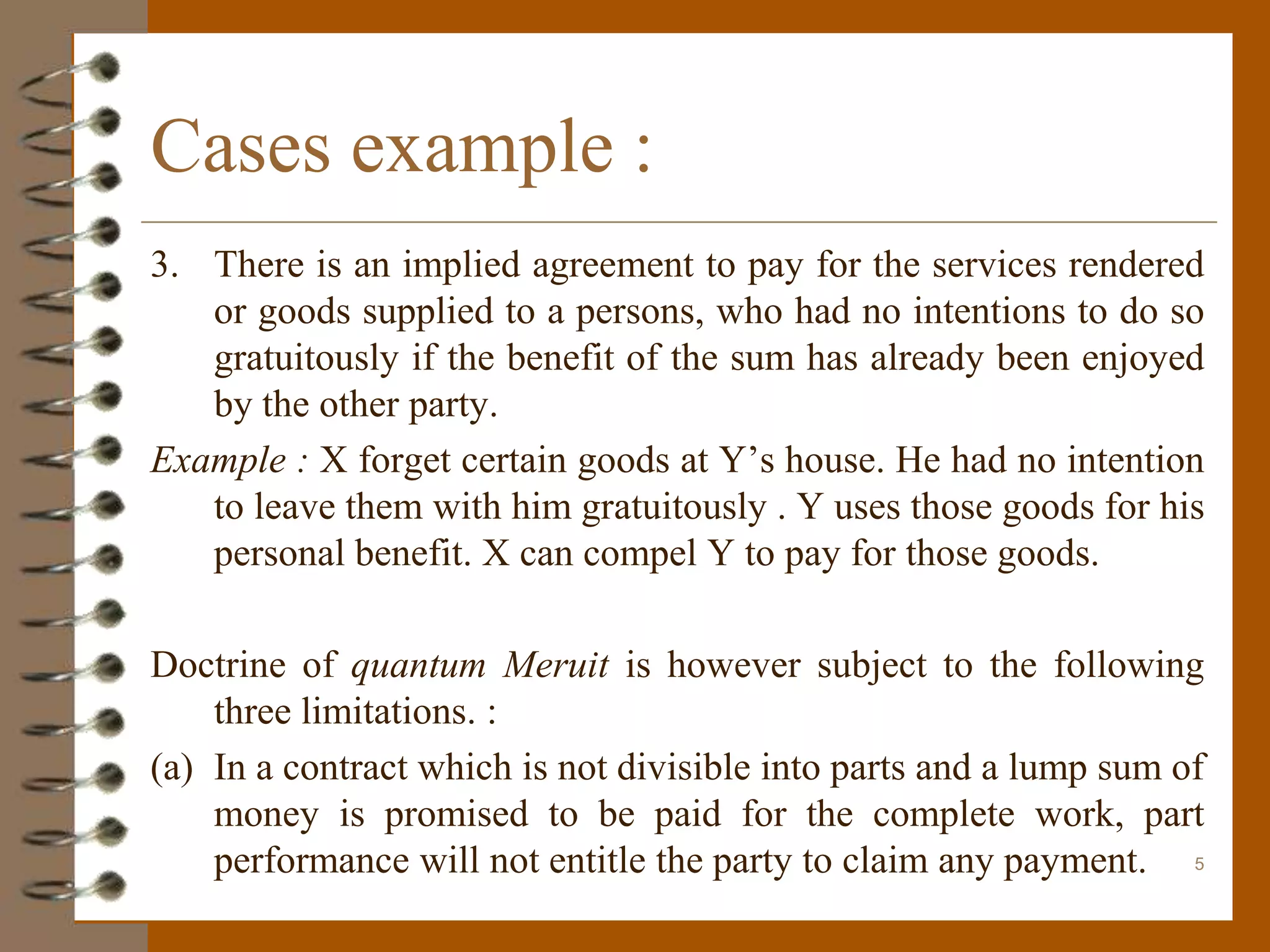 Quantum meruit for BBA students | PPTX