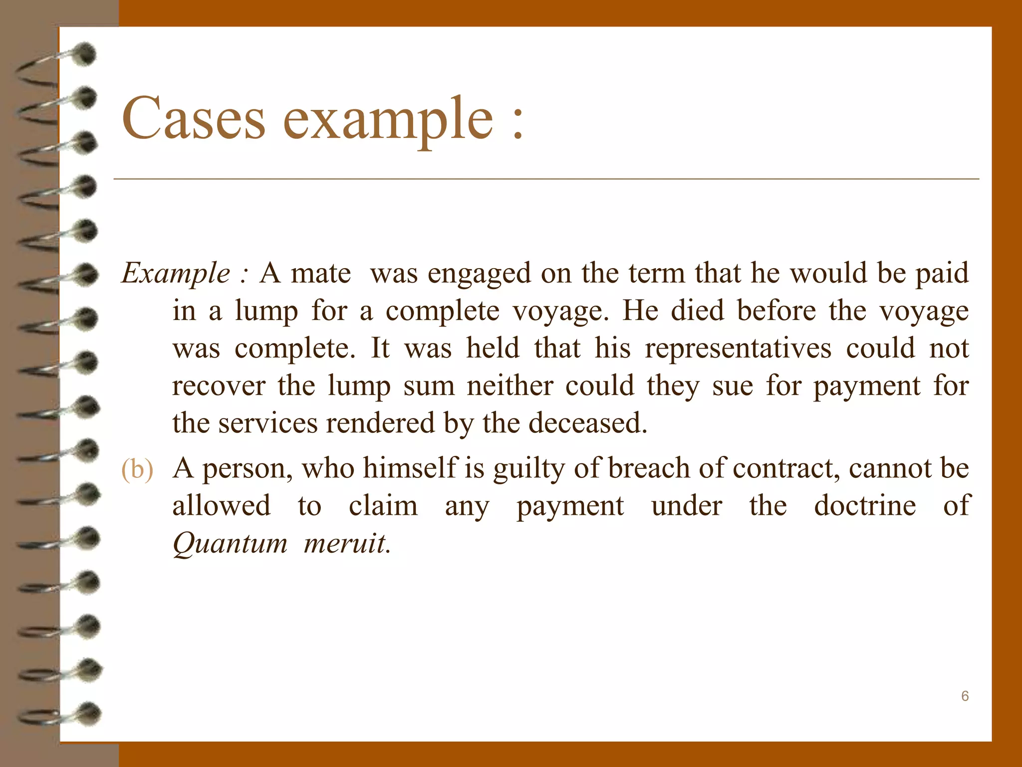 Quantum meruit for BBA students | PPTX