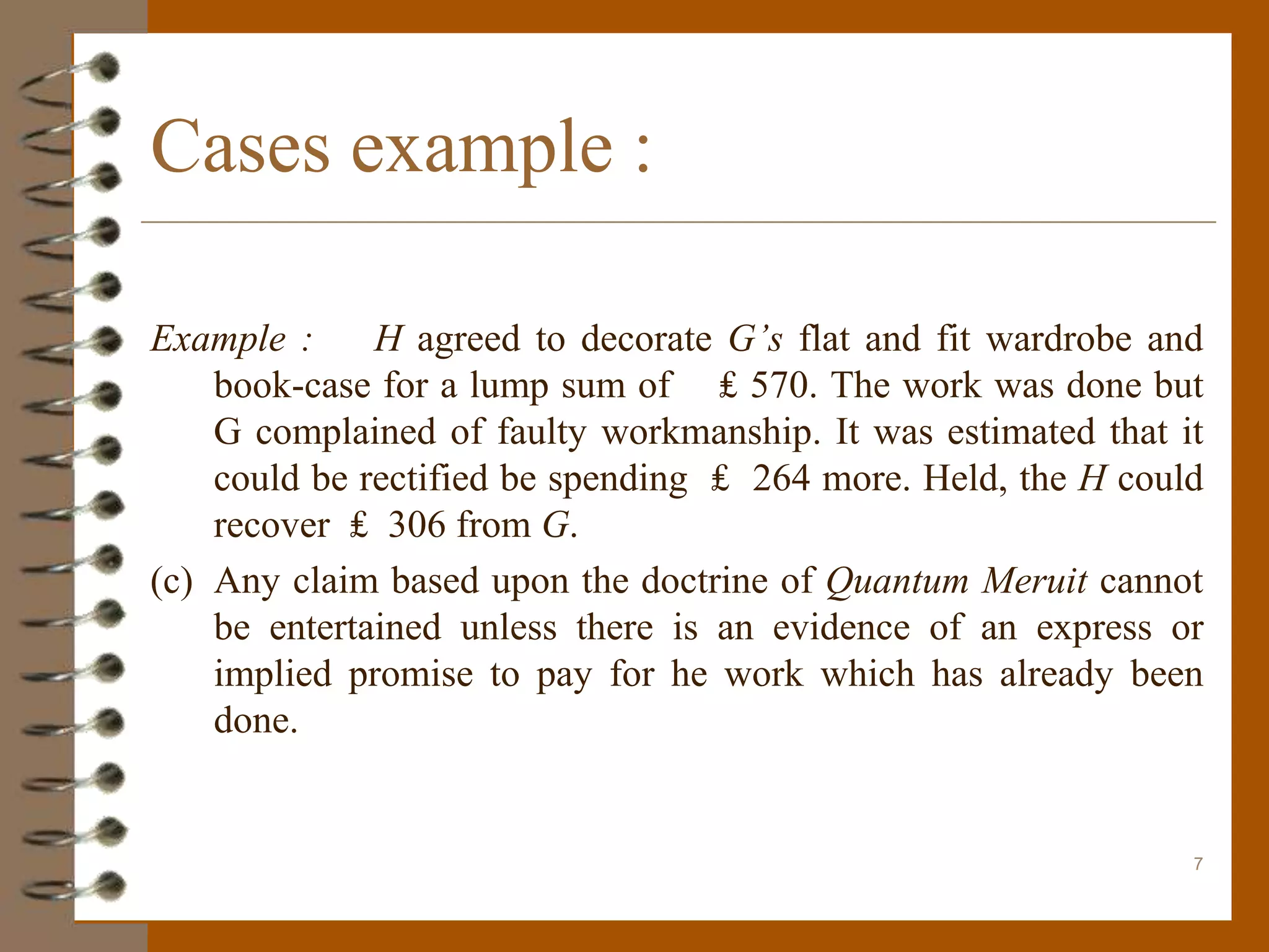 Quantum meruit for BBA students | PPTX