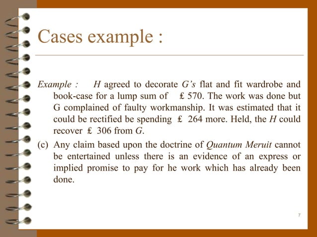 Quantum meruit for BBA students | PPTX | Law