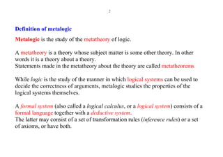 Metalogic: The non-algorithmic side of the mind | PPT