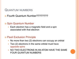 Quantum Numbers | PPT | Chemistry | Science