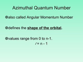 Azimuthal Quantum Numbers