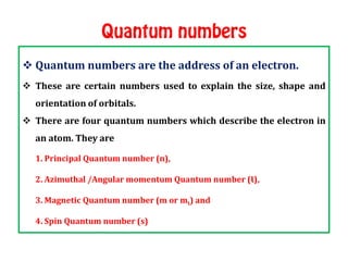 Quantum Numbers