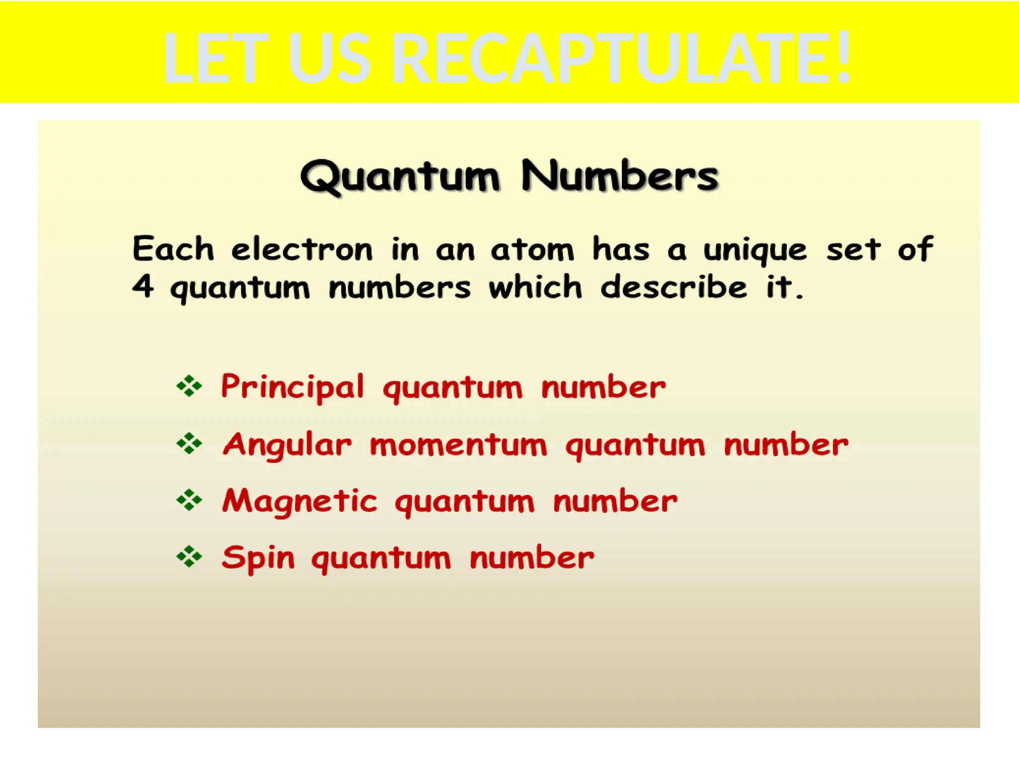 quantum numbers class 11 ppt for chemistry | PPTX