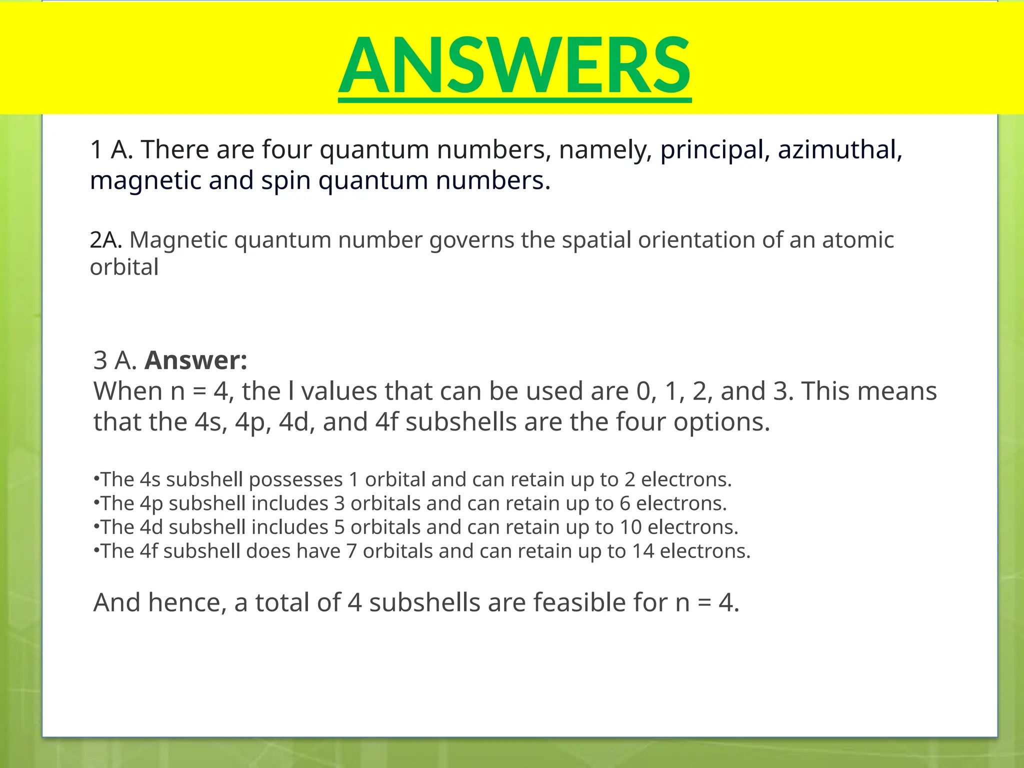 quantum numbers class 11 ppt for chemistry | PPTX