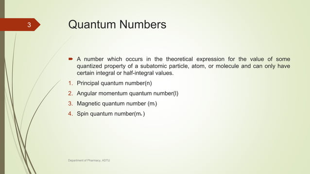 Quantum numbers and its roles in nmr | PPTX | Chemistry | Science