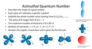 Quantum numbers and probability distribution functions | PPTX