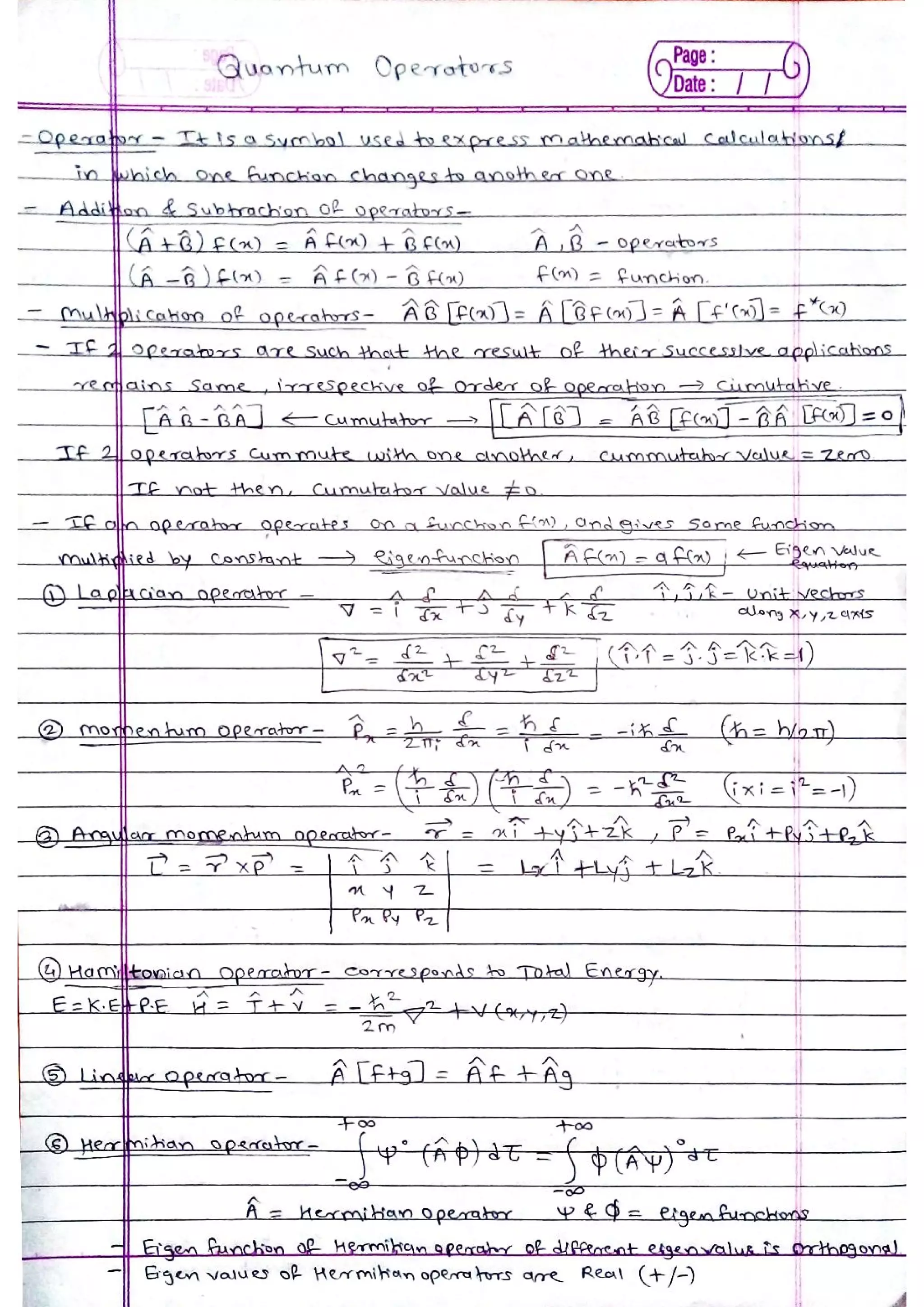 Quantum Operators | PDF