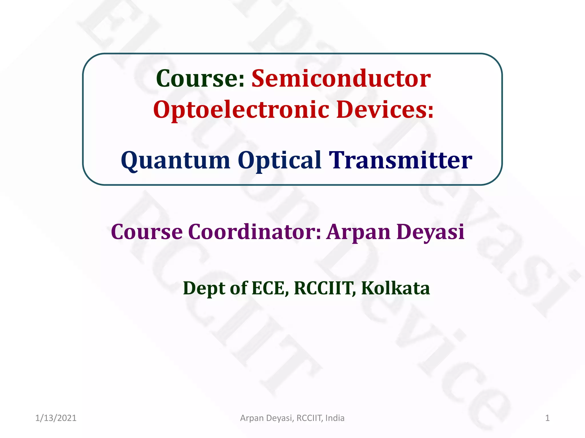Quantum optical transmitter | PPT