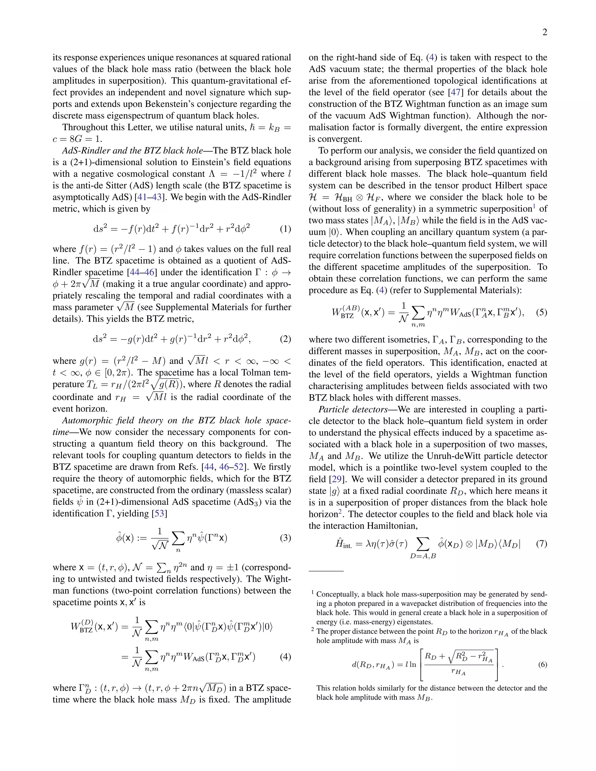 Quantum signatures of black hole mass superpositions | PDF