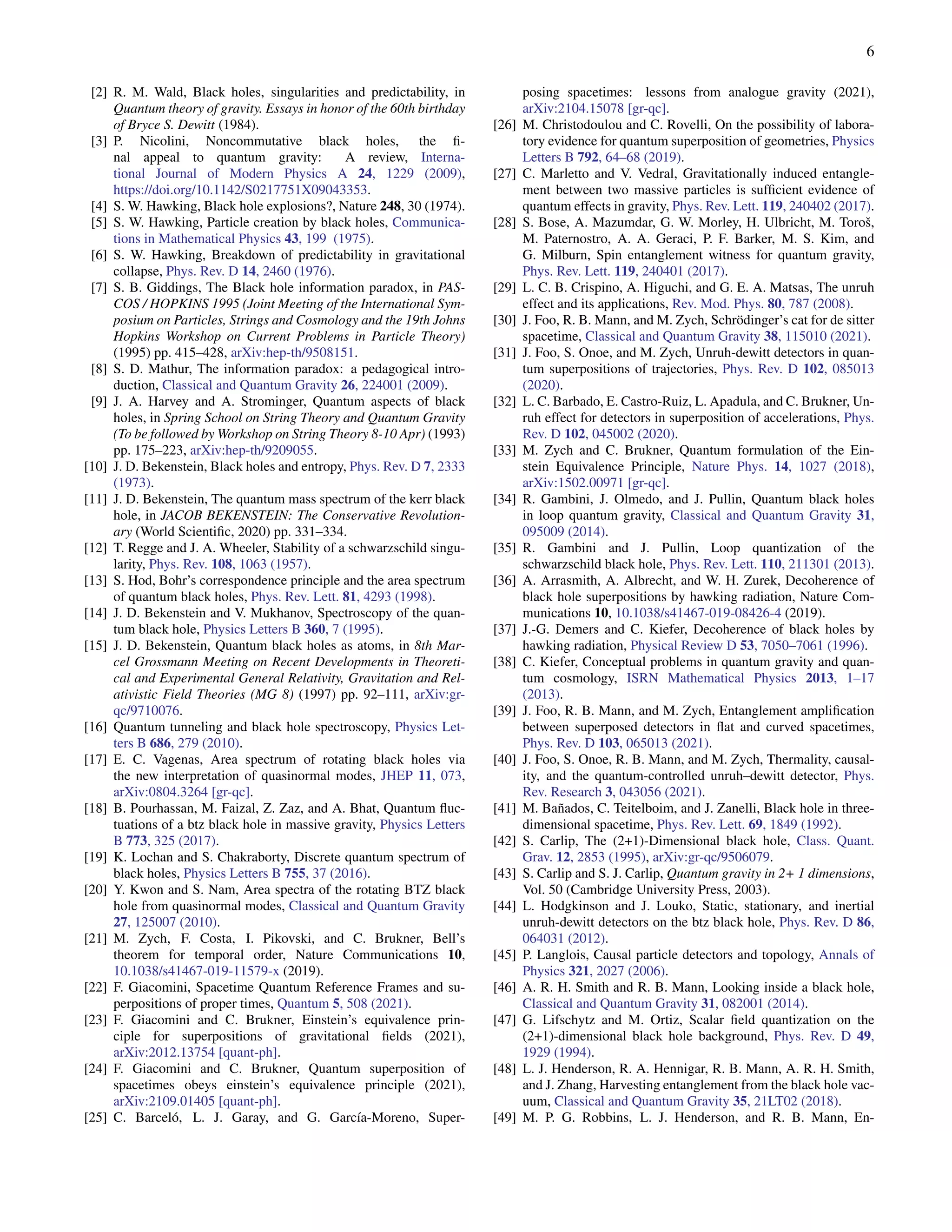 Quantum signatures of black hole mass superpositions | PDF