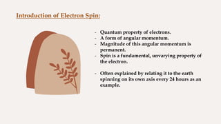 Spin of electron and proton | PPTX