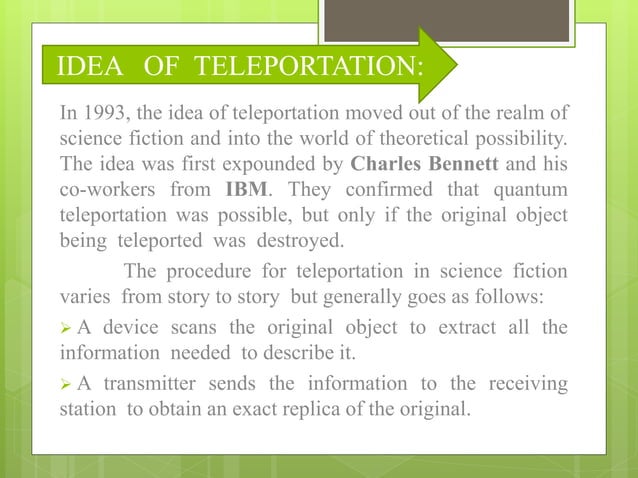 Quantum teleportation.ppt | Physics | Science