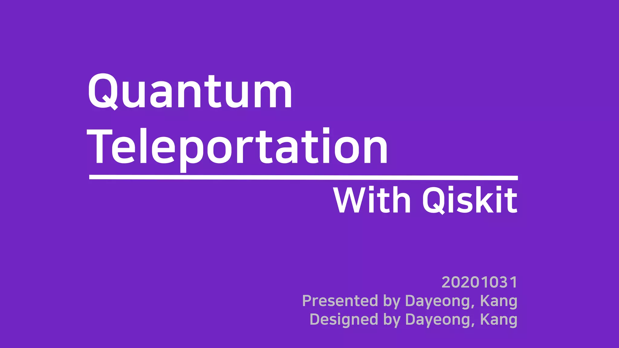 Quantum Teleportation with Qiskit | PPT