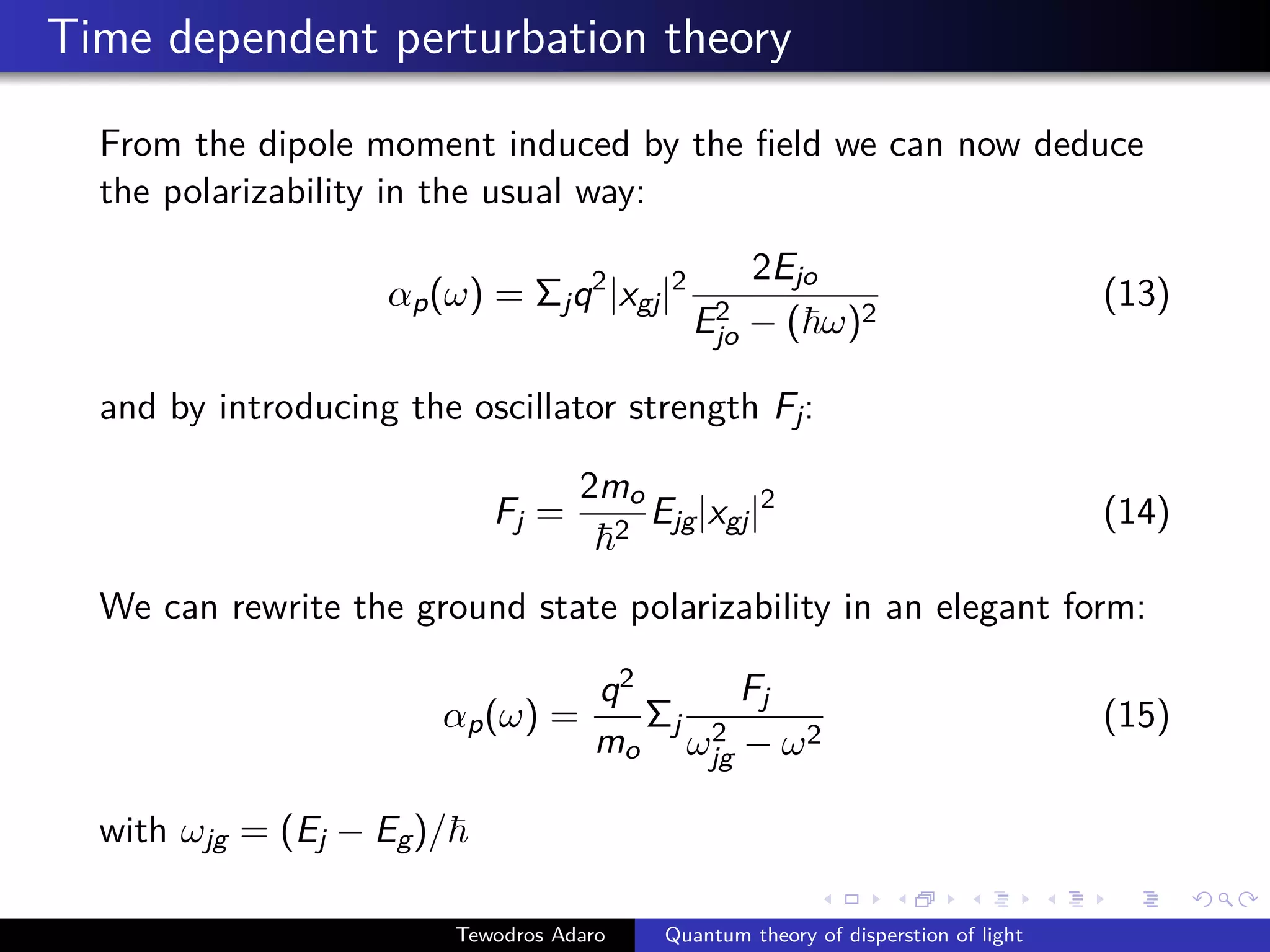 Quantum theory of dispersion of light ppt | PPT