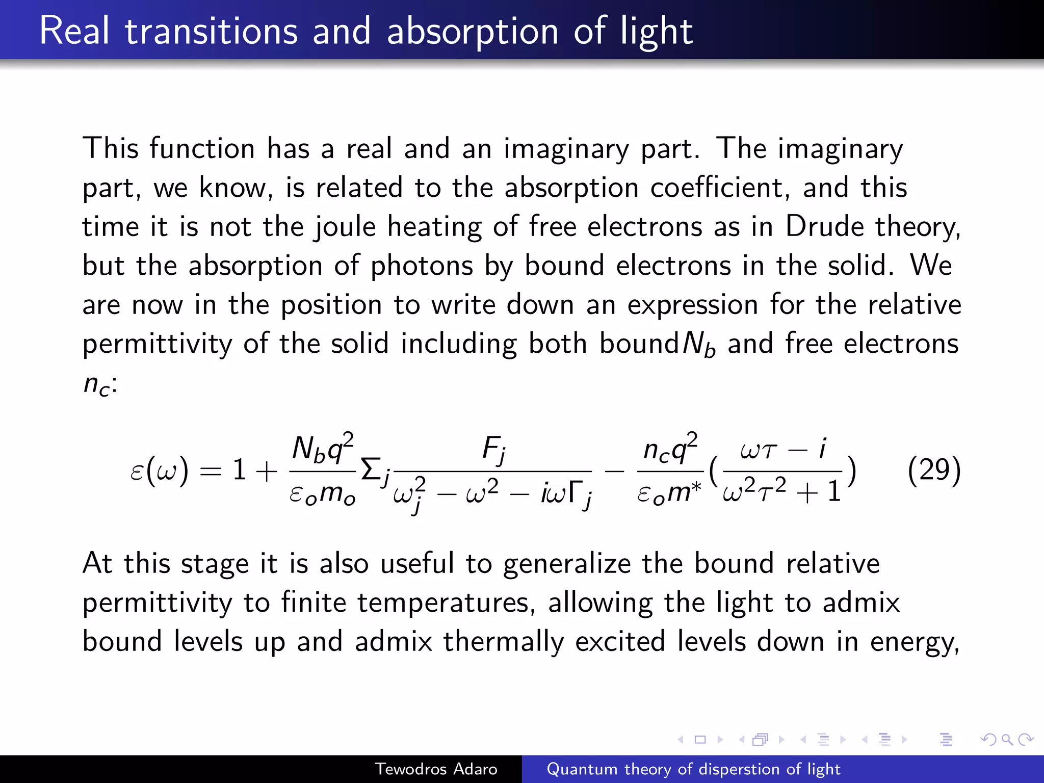 Quantum theory of dispersion of light ppt | PPT