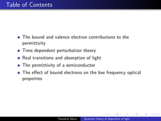 Quantum theory of dispersion of light ppt | PPT