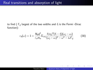 Quantum theory of dispersion of light ppt | PPT