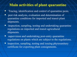 DOMESTIC AND INTERNATIONAL PLANT QUARANTINE | PPT