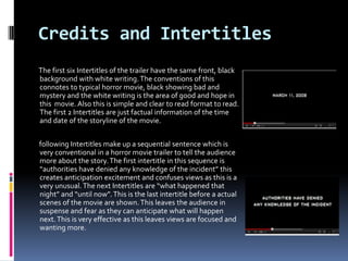 Quarantine trailer analysis | PPT
