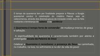Apresentação sobre o período quaresmal.. | PPTX