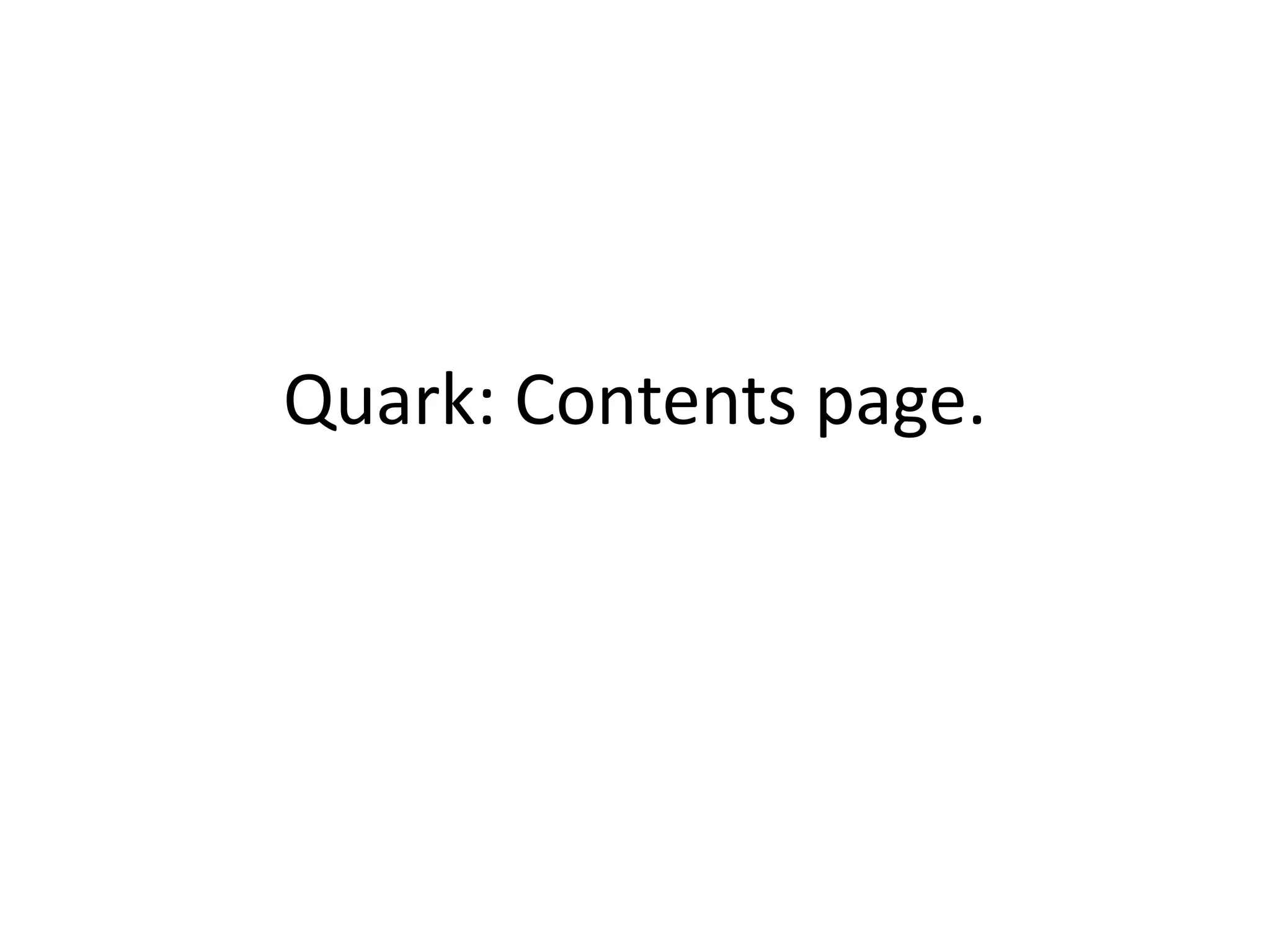 Quark contents page | PPT