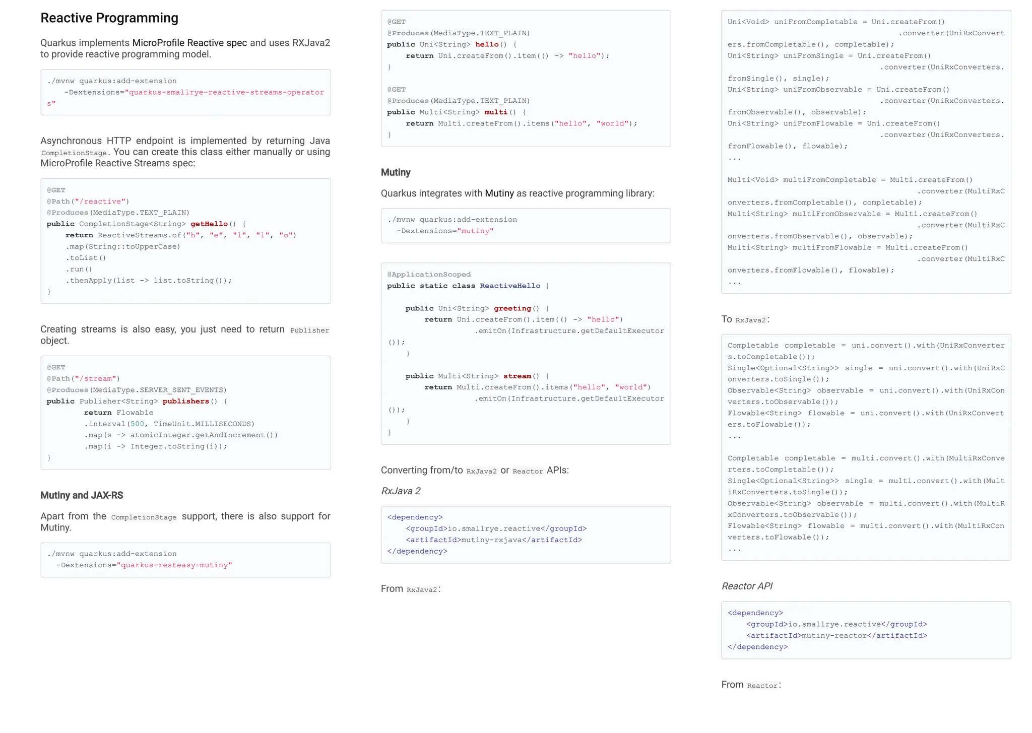 Quarkus Annonation And Commands Cheat Sheet Ppt